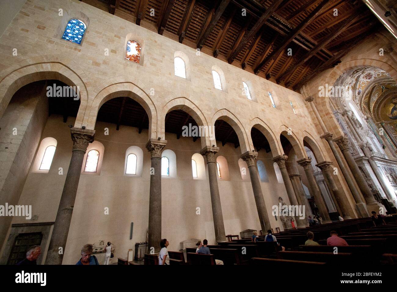 Cefalu, town in Sicily, Italy. Interior of the Cathedral of Cefalu ...