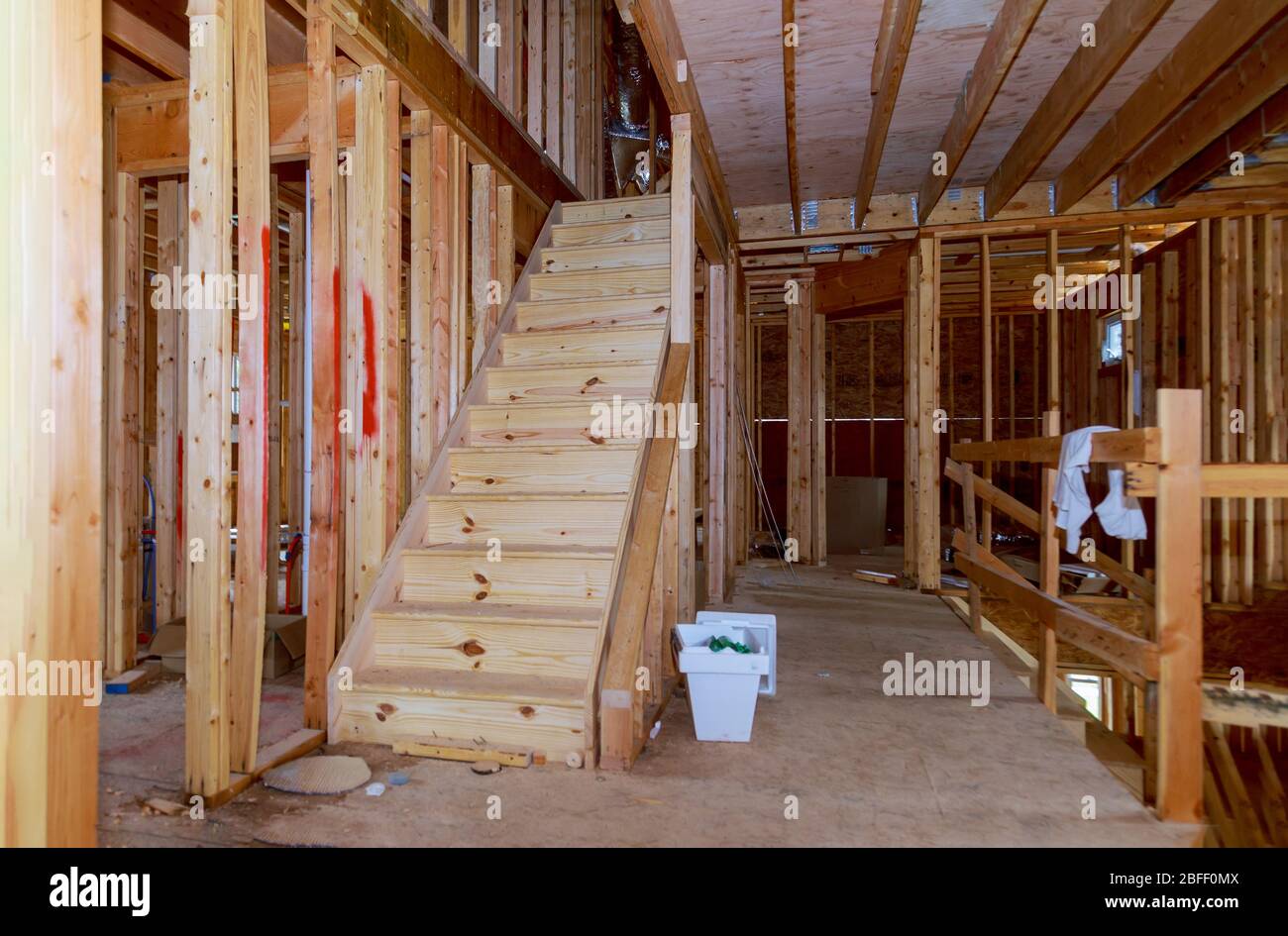 Framing beam of new house under construction home beam construction ...