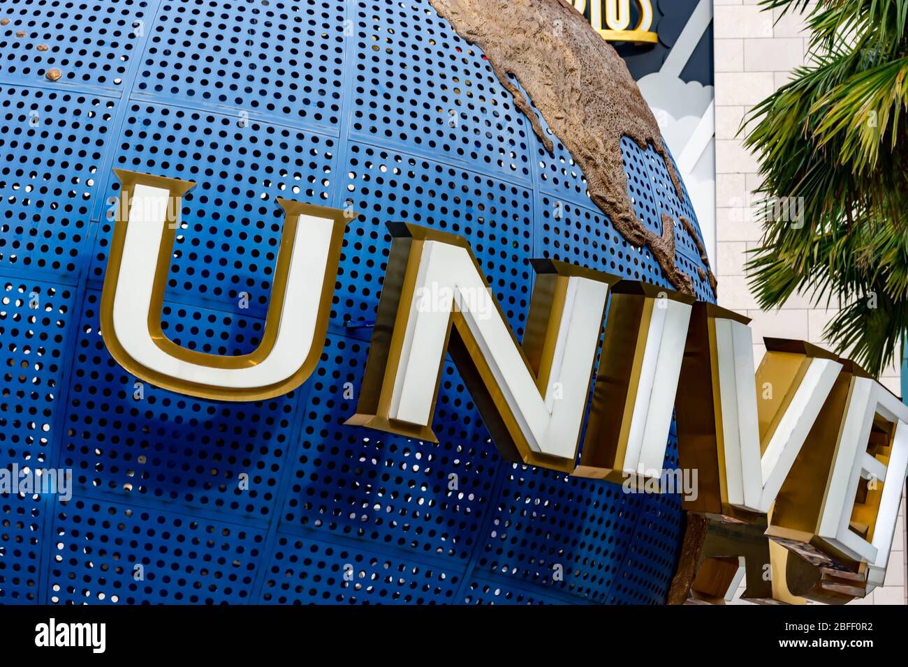 Universal Studios Singapore Rotating Globe closeup shot Stock Photo - Alamy
