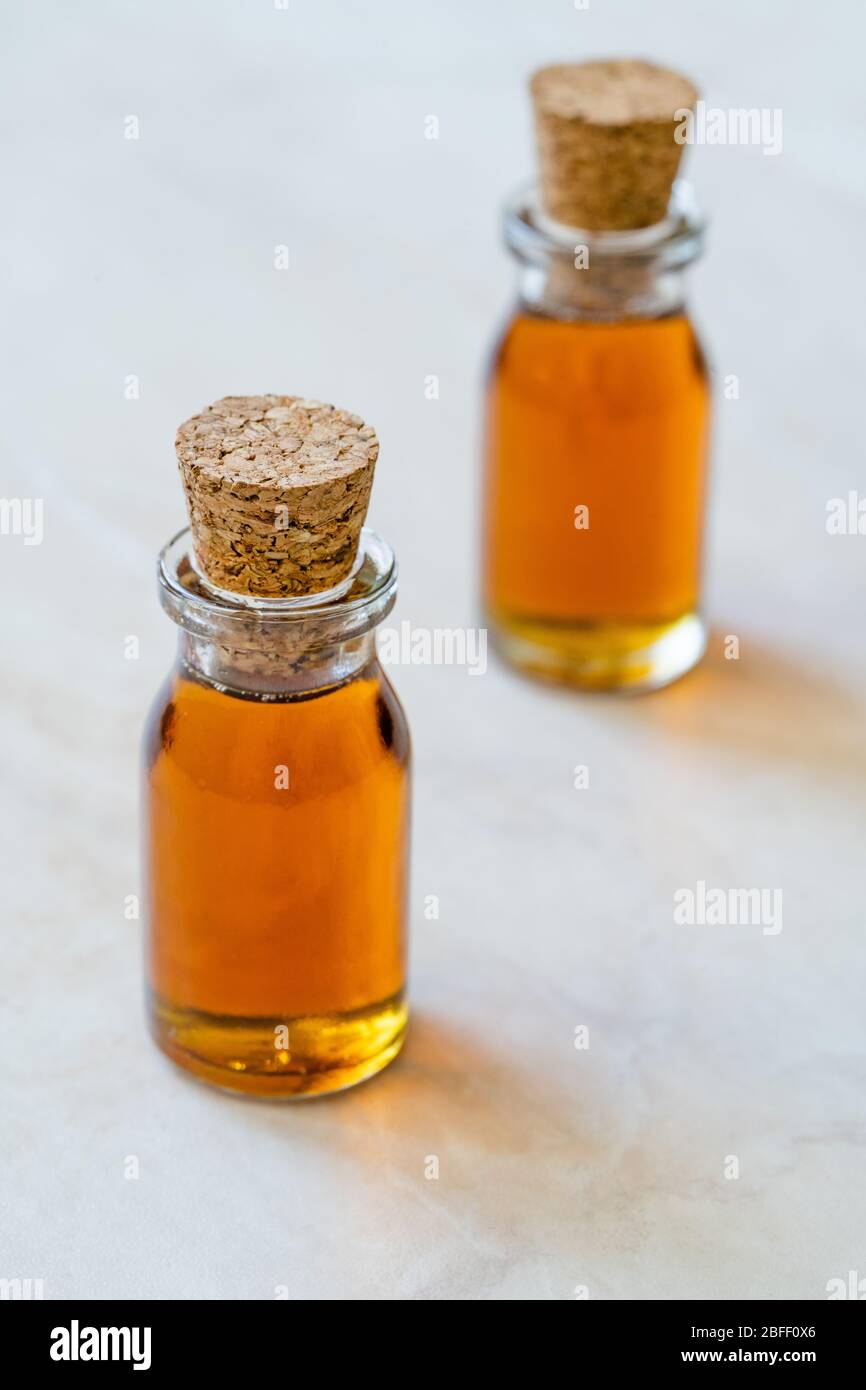 Homemade Organic Maple Syrup in Small Mini Glass Bottles with Corks ...