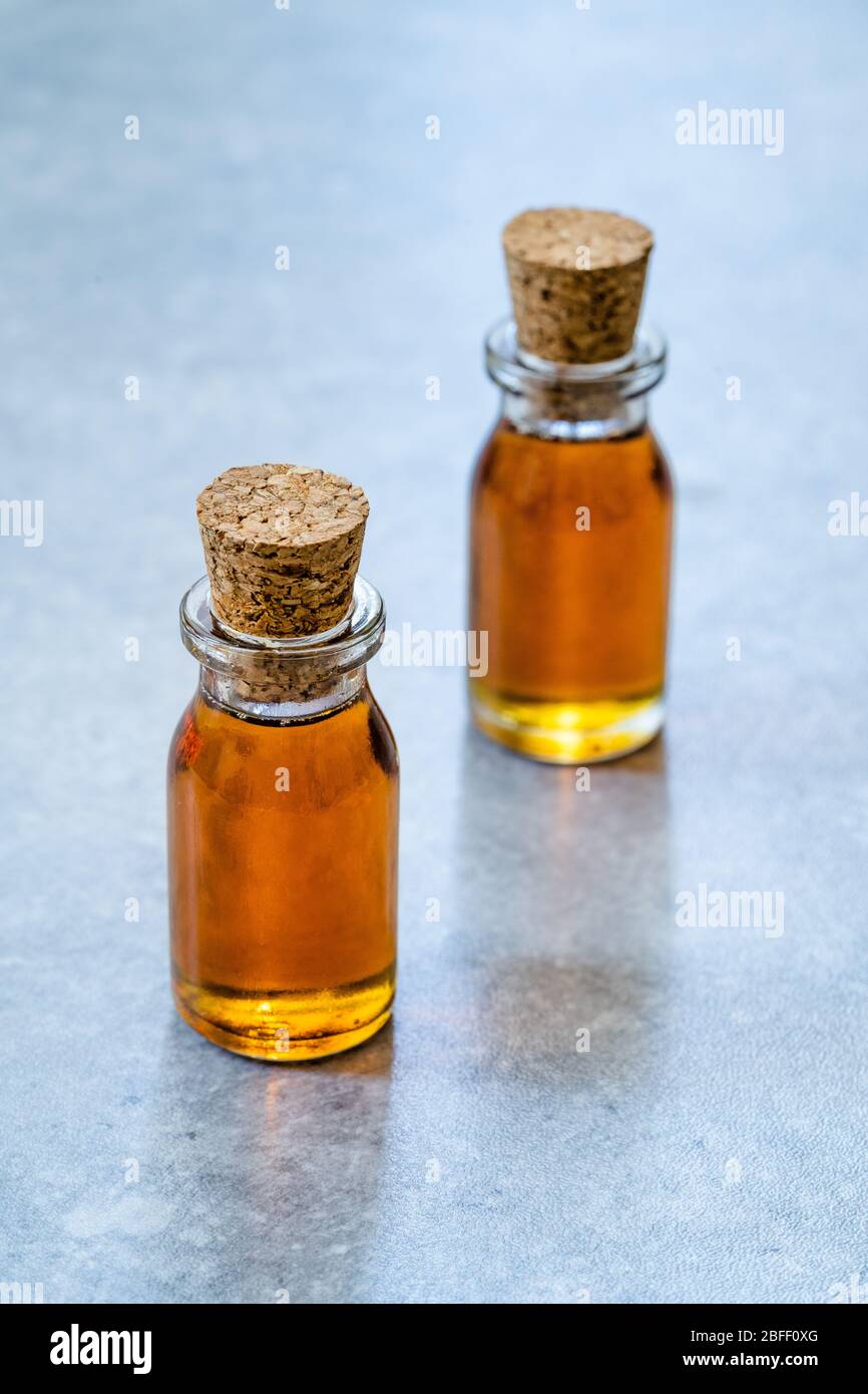 Homemade Organic Maple Syrup in Small Mini Glass Bottles with Corks ...