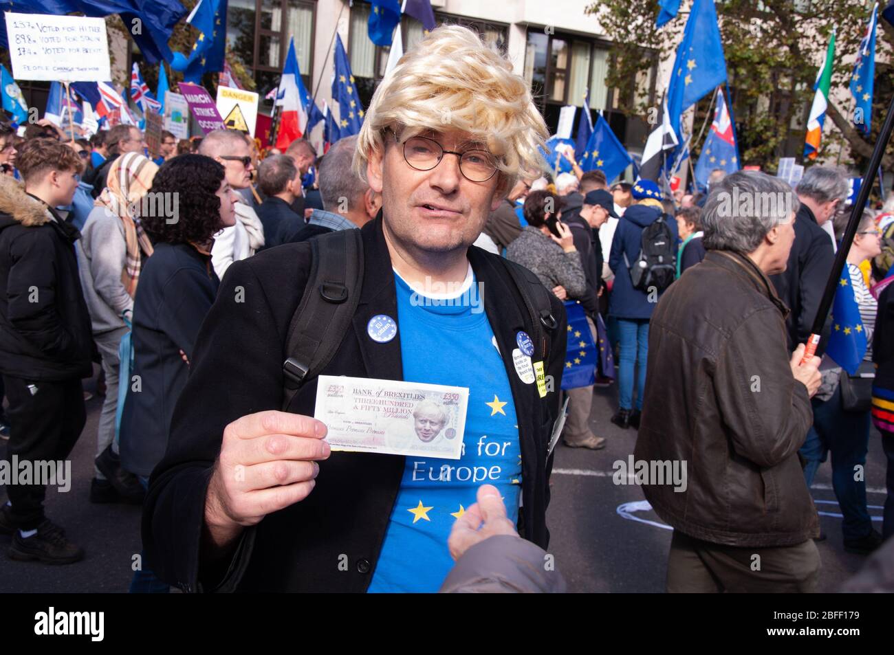 Demonstrators on a pro EU anti Brexit March Together for the Final Say ...