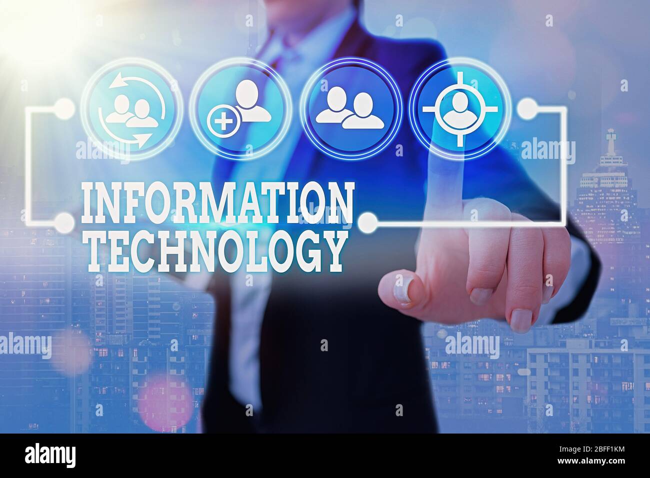 Conceptual Hand Writing Showing Information Technology Concept Meaning Use Systems To Store