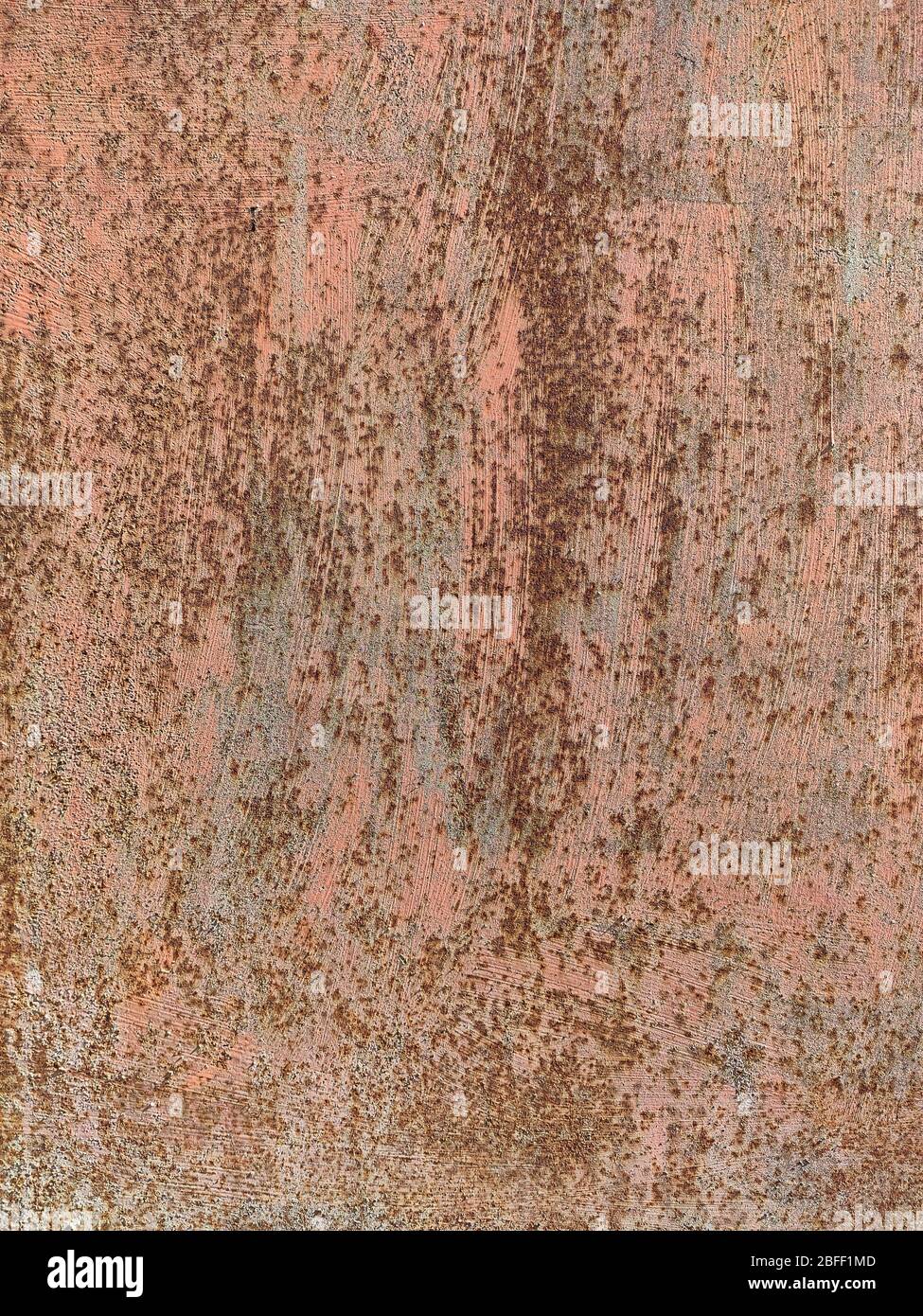 Rusted grey painted metal wall. Rusty metal background with streaks of ...