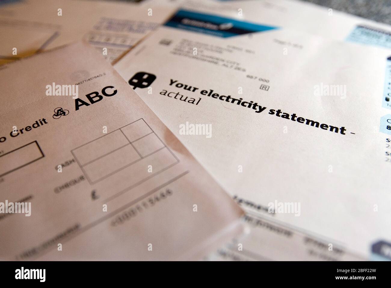 A pile of utility bills Stock Photo - Alamy