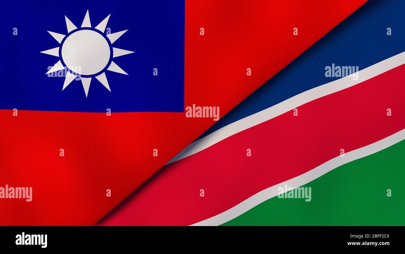 Two states flags of Taiwan and Namibia. High quality business ...