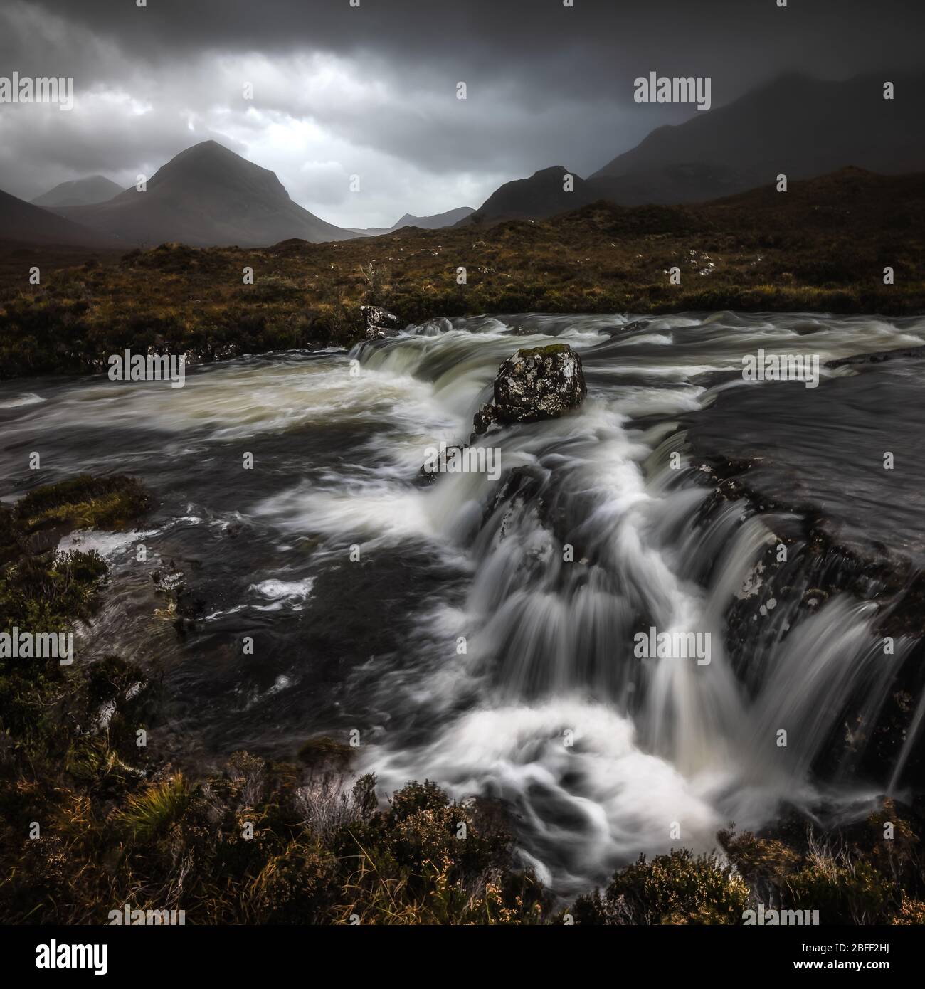 Rivers flowing fast after rain - Skye Stock Photo - Alamy