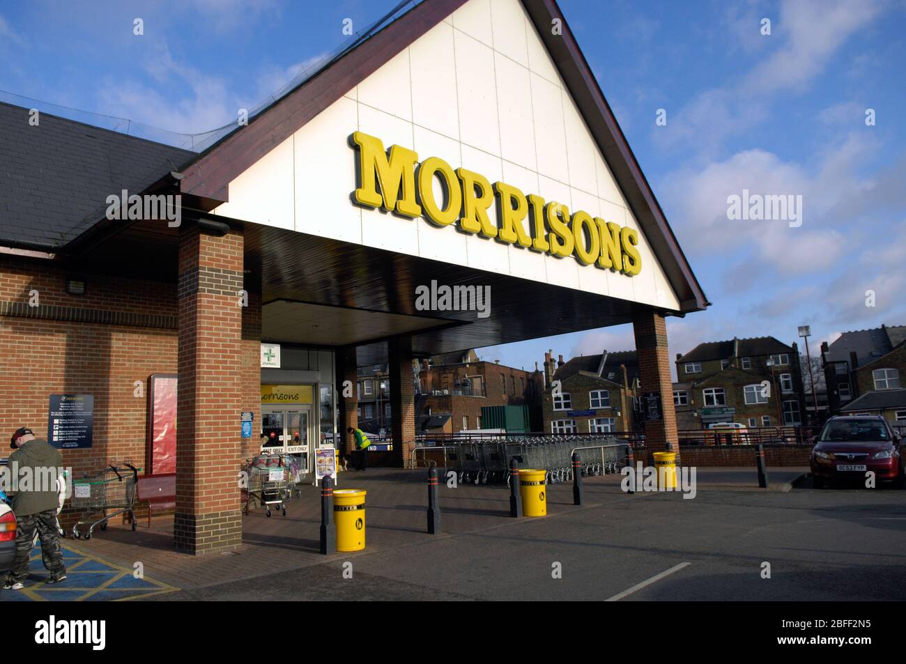 Morrisons supermarket store front in north London Stock Photo - Alamy