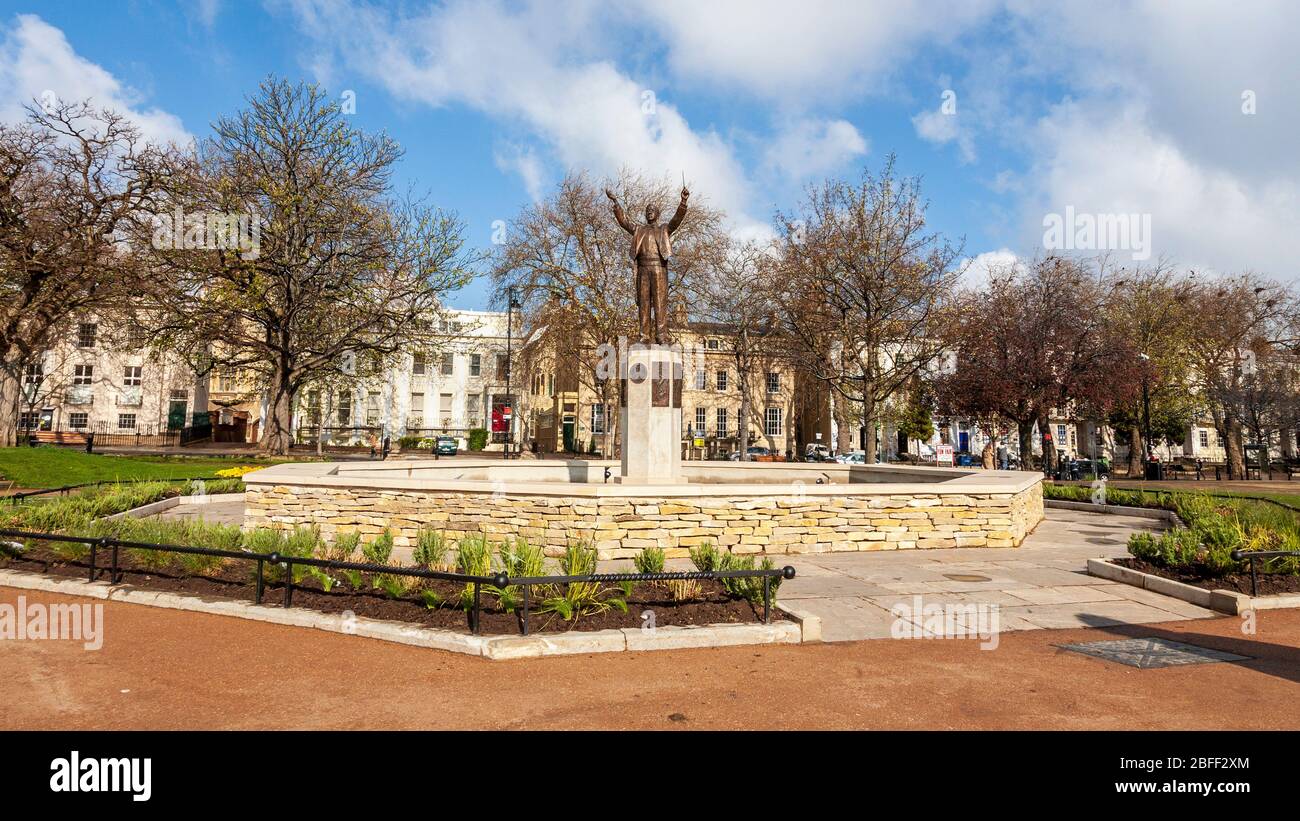 The Gustav Holst statue in Imperial Gardens, Cheltenham, England Stock ...