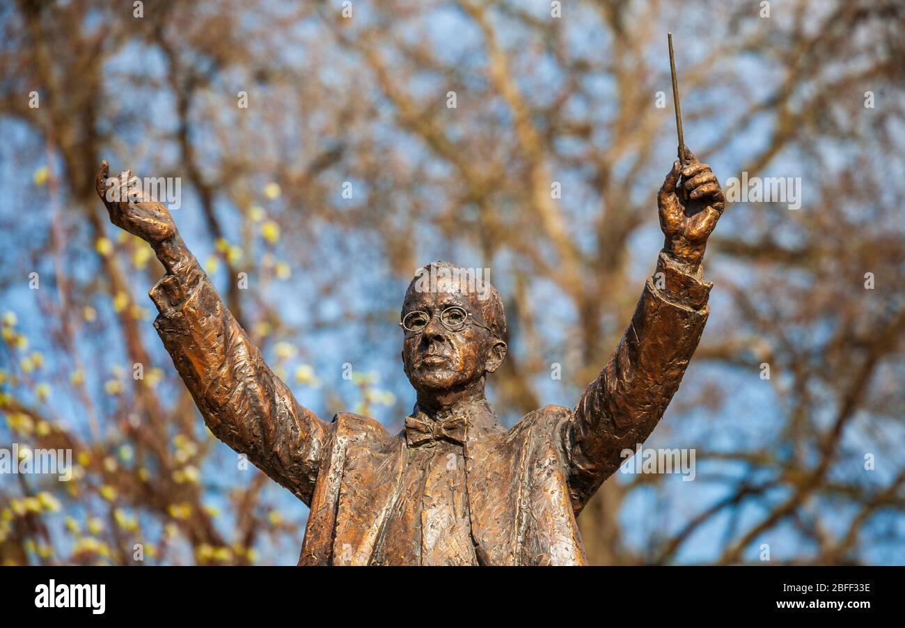 The Gustav Holst statue in Imperial Gardens, Cheltenham, England Stock ...