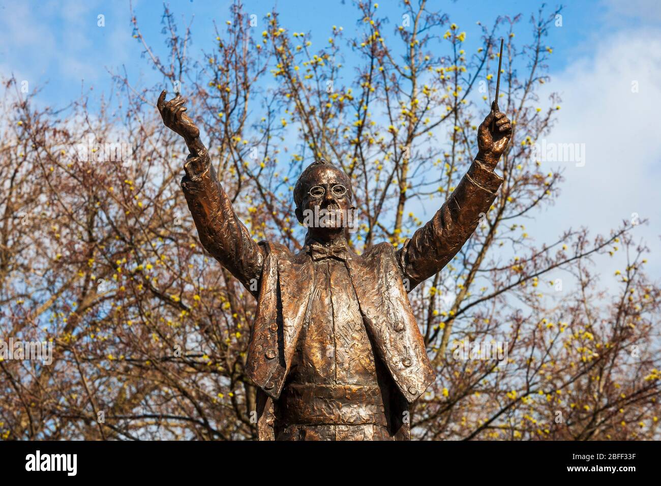 The Gustav Holst statue in Imperial Gardens, Cheltenham, England Stock ...