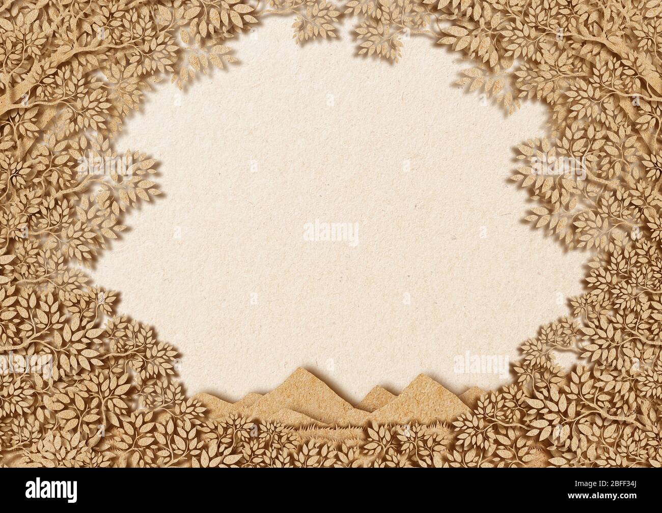 Forest background.Paper cut style Stock Photo - Alamy