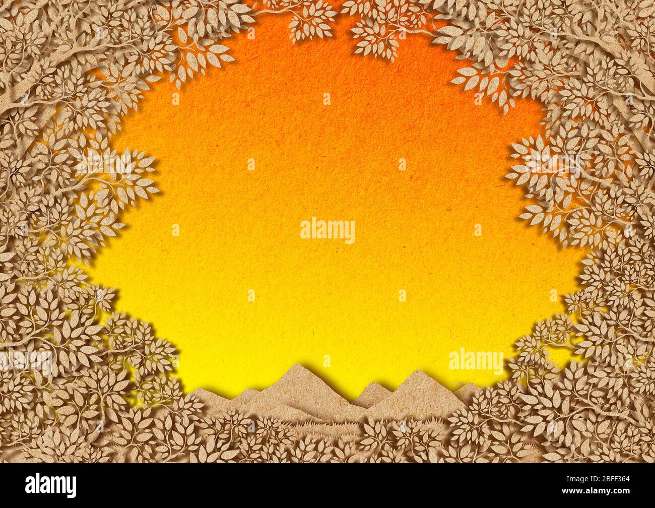 Forest background.Paper cut style Stock Photo - Alamy