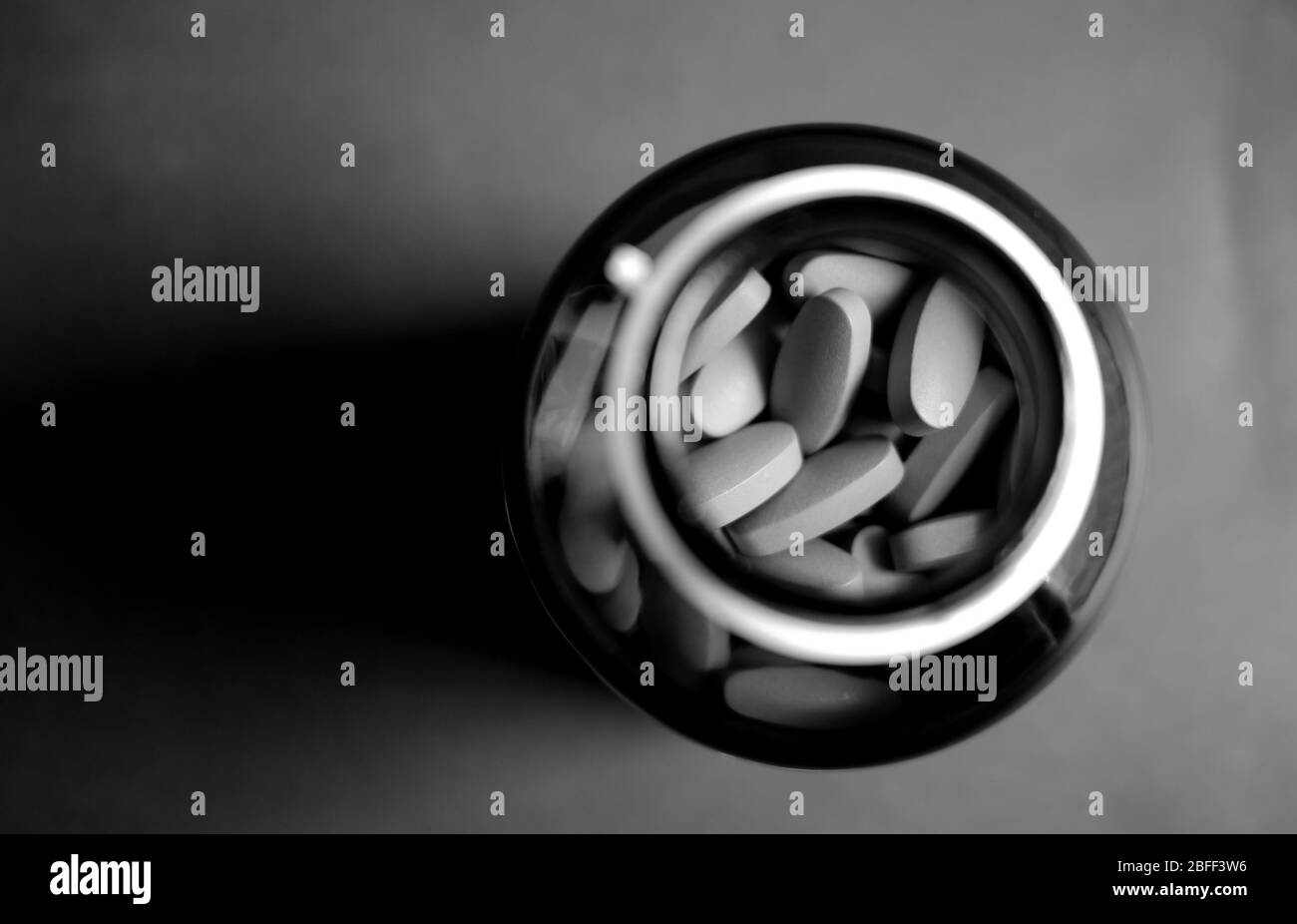 Top view on pills Black and White Stock Photos & Images - Alamy