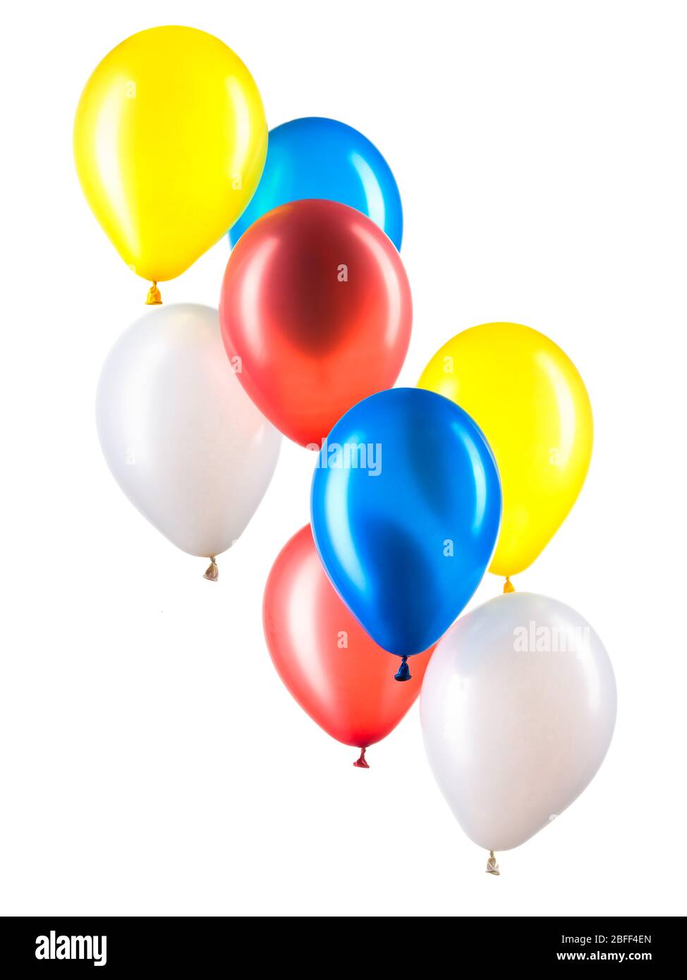 Set of multicolored helium balloons. Element of decorations for party ...