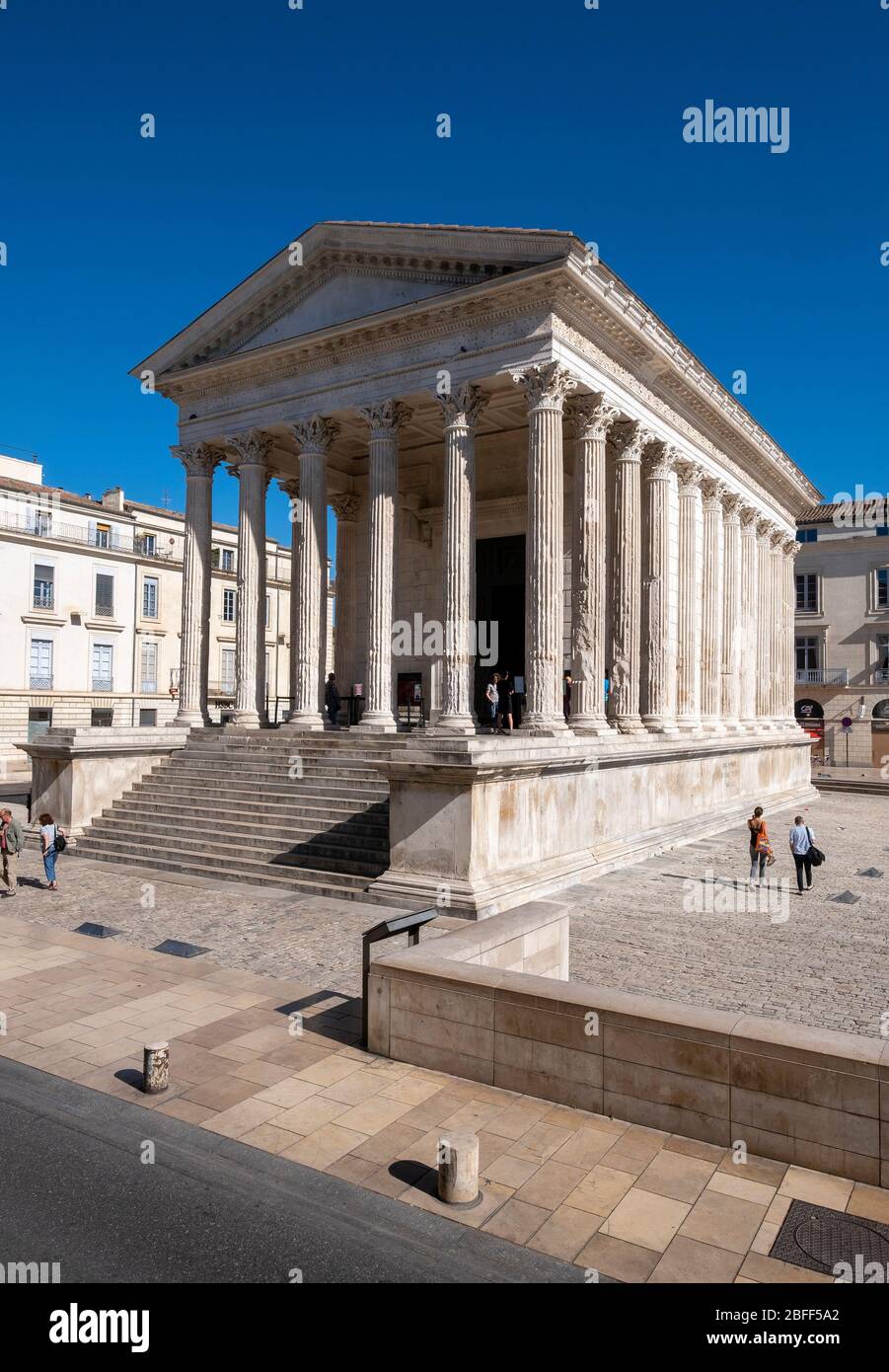 The Maison Carrée ancient Roman temple in Nimes, France, Europe Stock ...