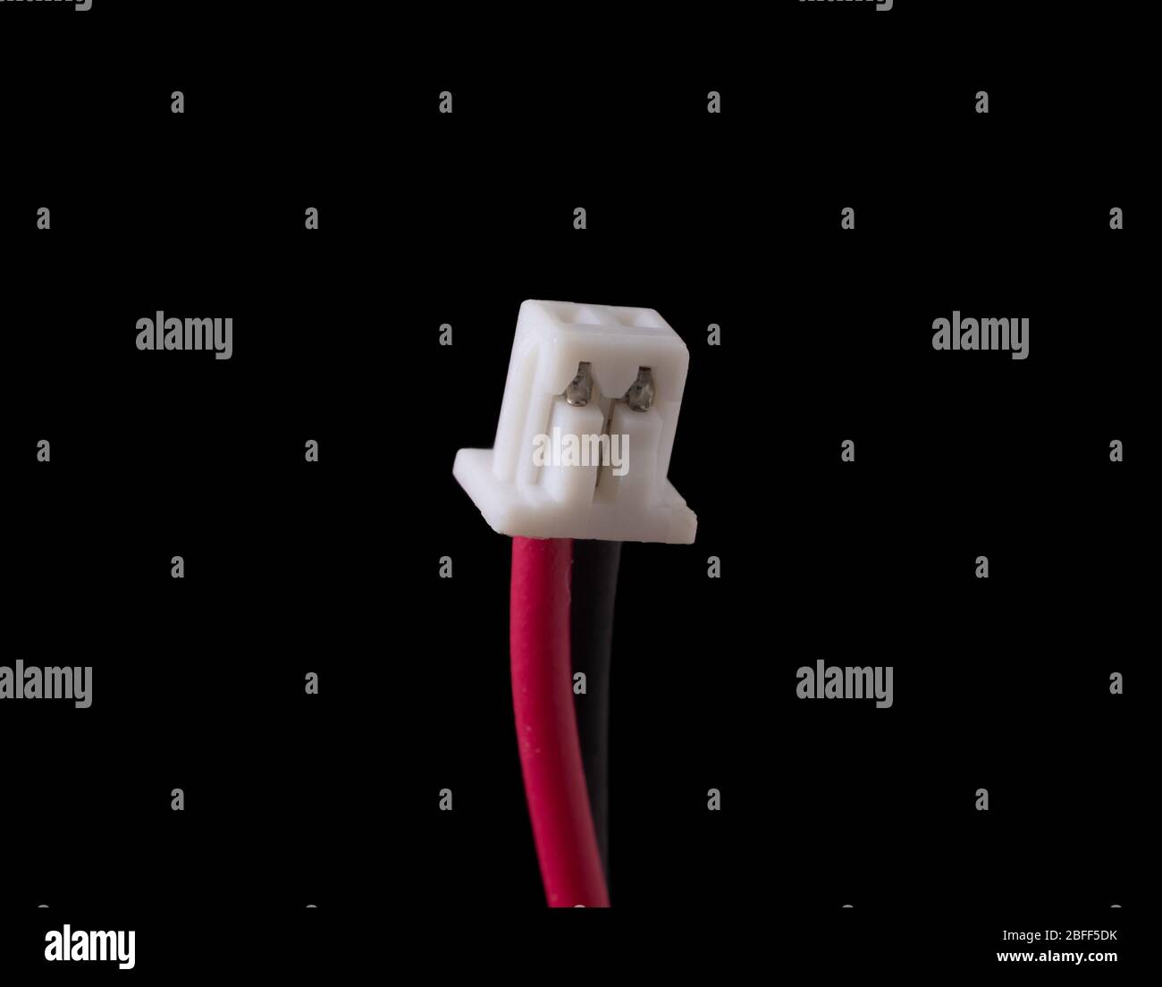 Micro jst 1.25 2 pin male plug isolated on black. Standard connector ...