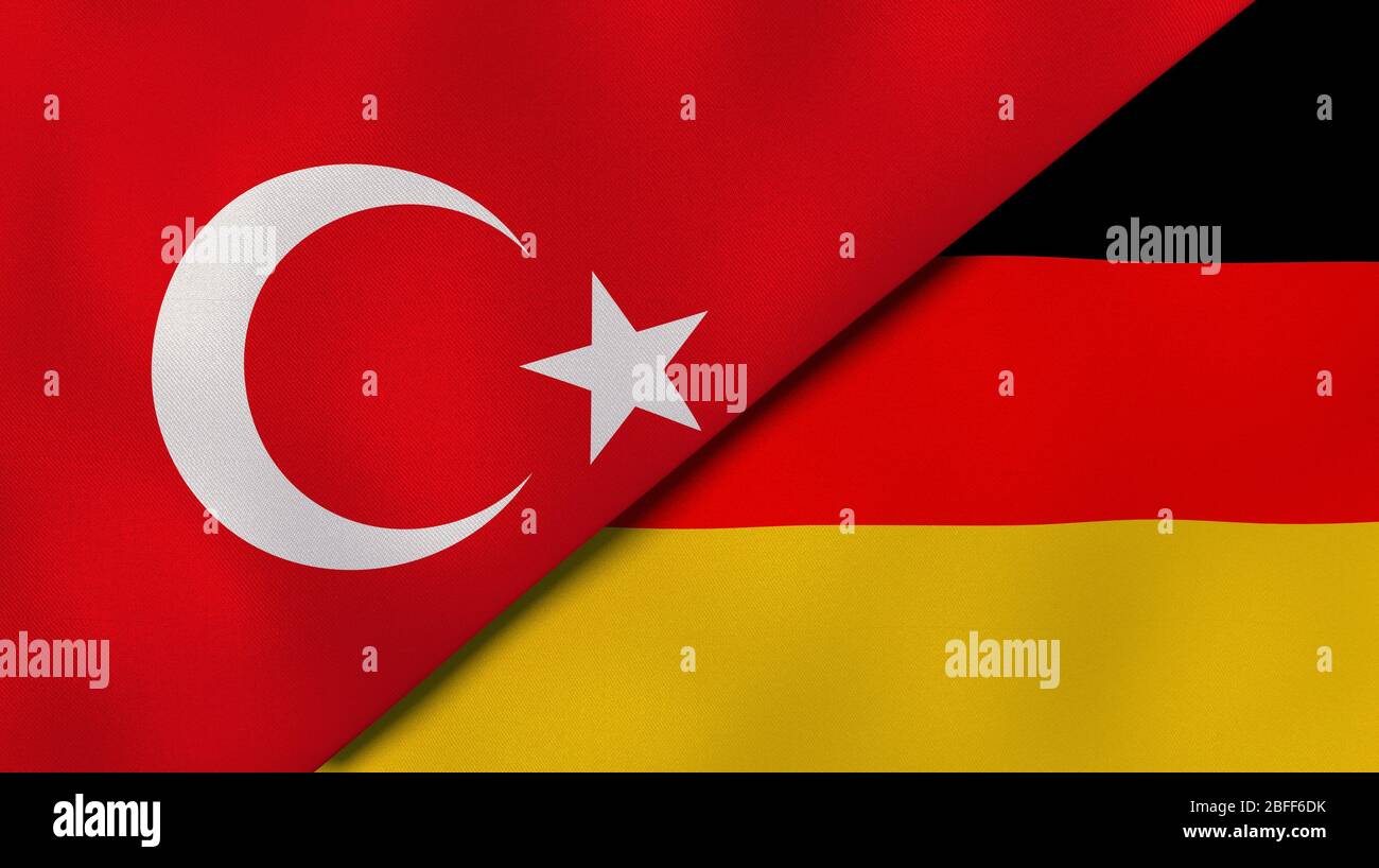 Two states flags of Turkey and Germany. High quality business ...