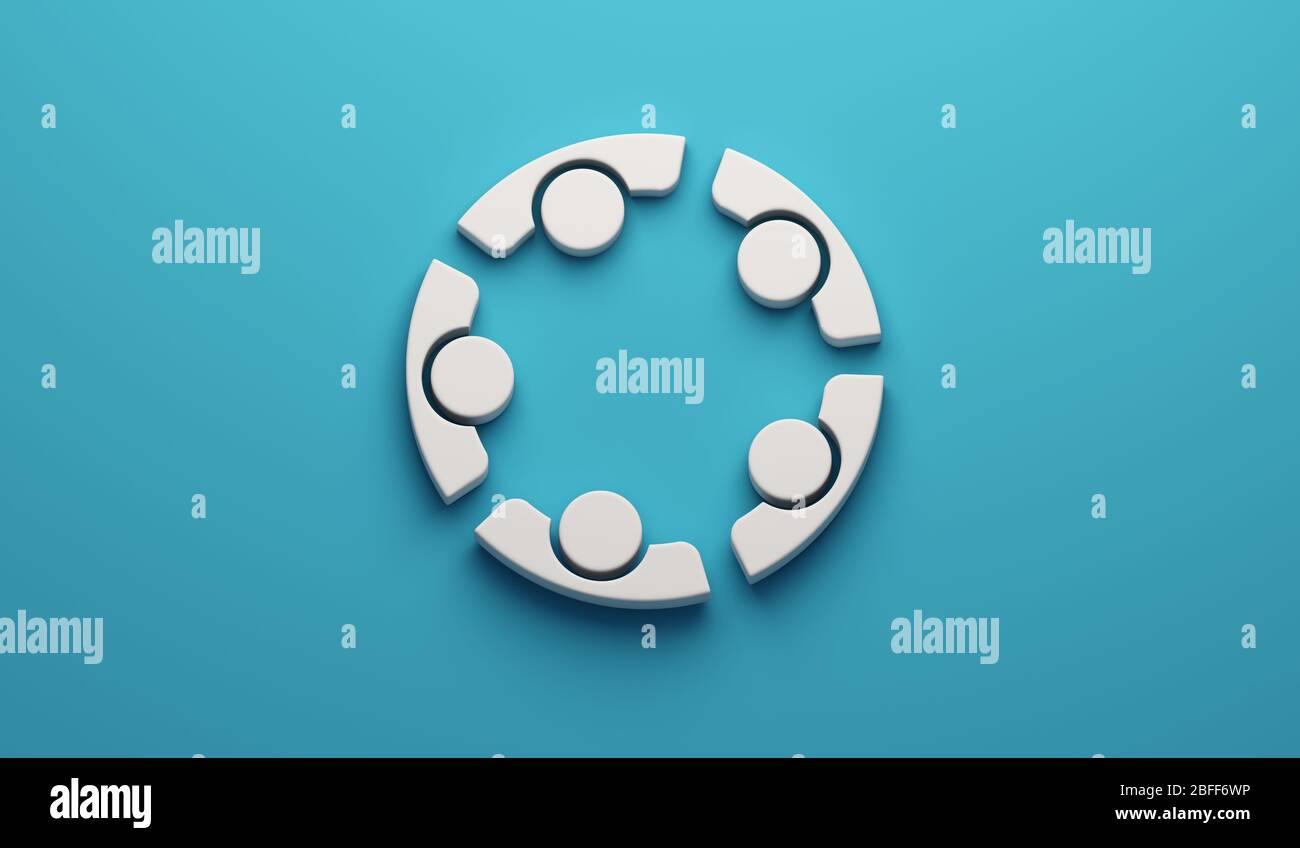 Teamwork business team showing unity with sitting together. 3D ...