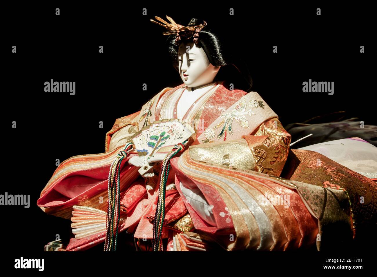 A Japanese NingYo doll, exhibited wearing a traditional costume Stock ...