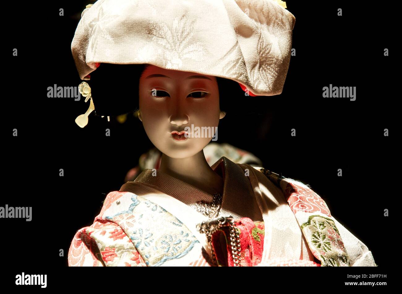 A Japanese NingYo doll, exhibited wearing a traditional costume Stock ...