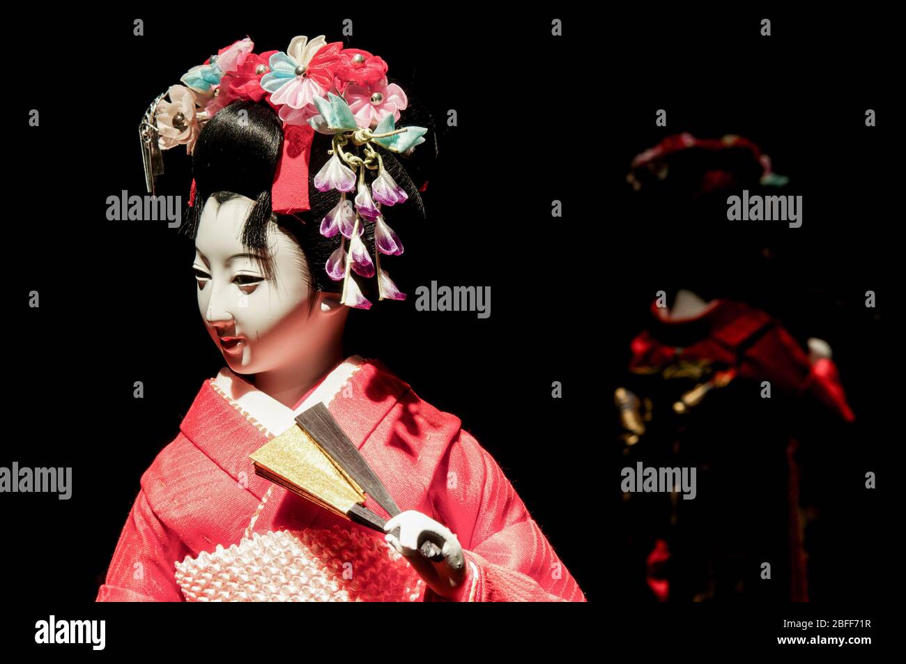 A Japanese NingYo doll, exhibited wearing a traditional costume Stock ...