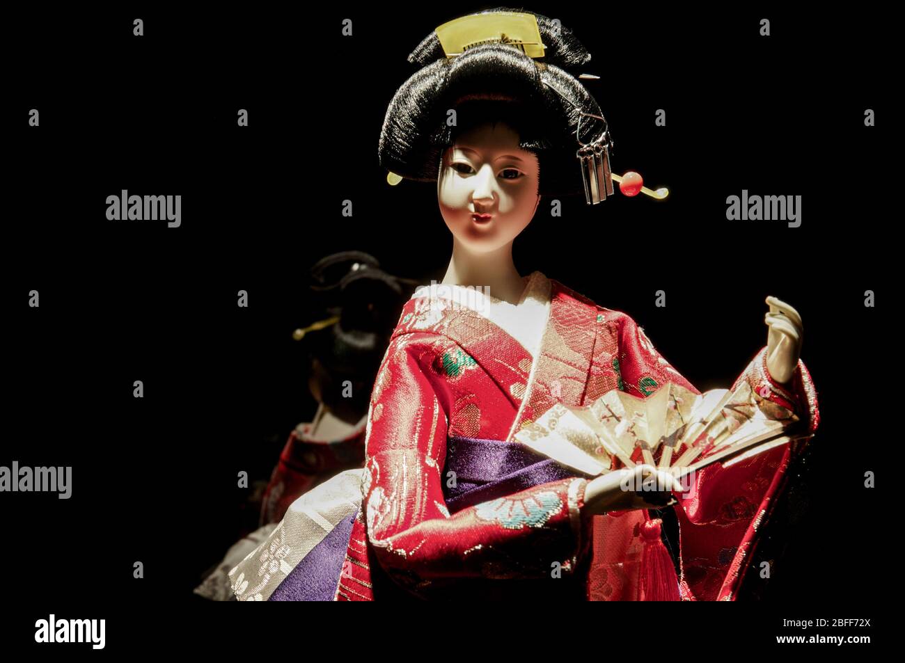 A Japanese NingYo doll, exhibited wearing a traditional costume Stock ...