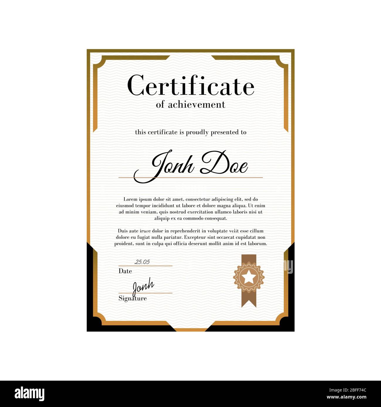 Vector gold certificate template hi-res stock photography and images ...