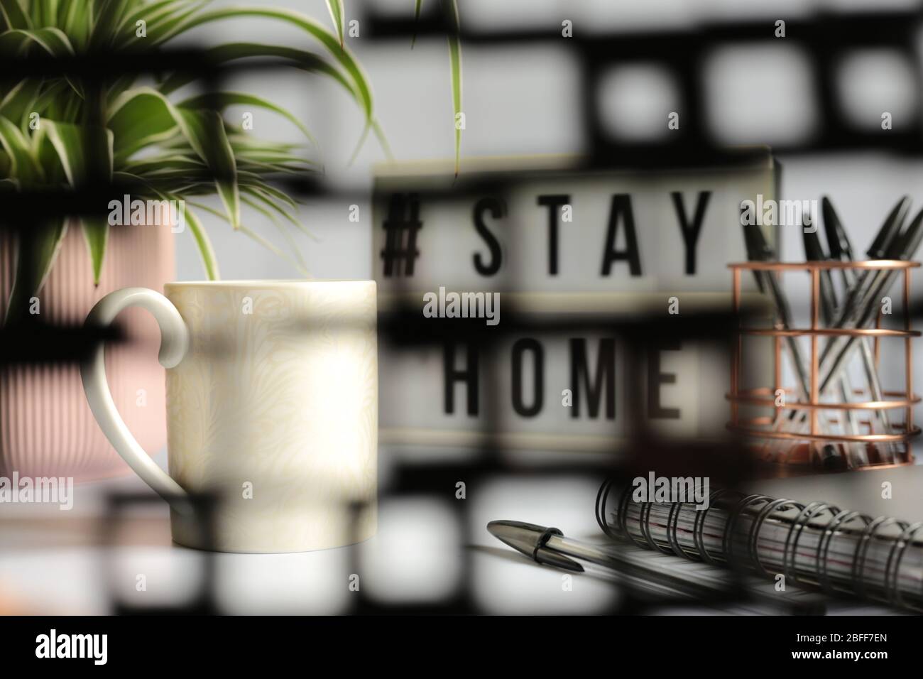 Work from home during corona virus pandemic.Home office desk. Home ...