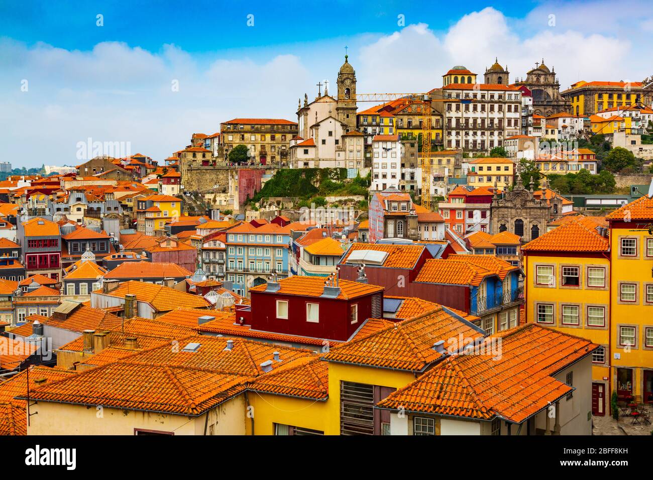 Beautiful panorama of old town historical buildings of Porto, Portugal ...