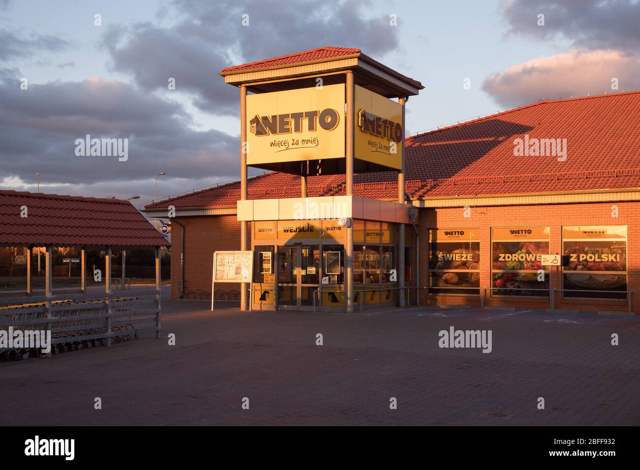 Netto, Danish discount supermarket chain. Gdansk, Poland. March 22nd ...