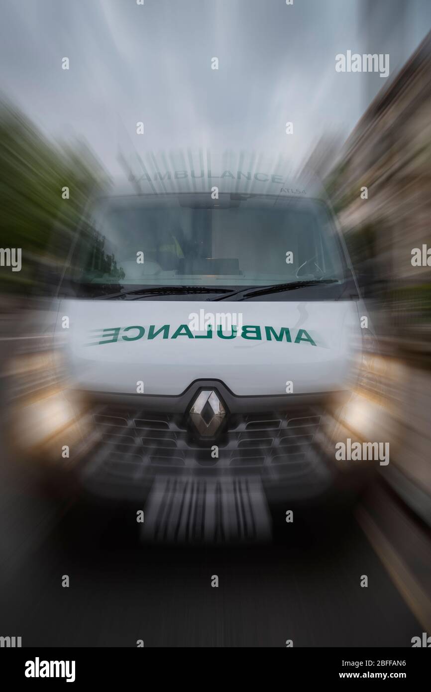 Ambulance blue light drives hi-res stock photography and images - Alamy