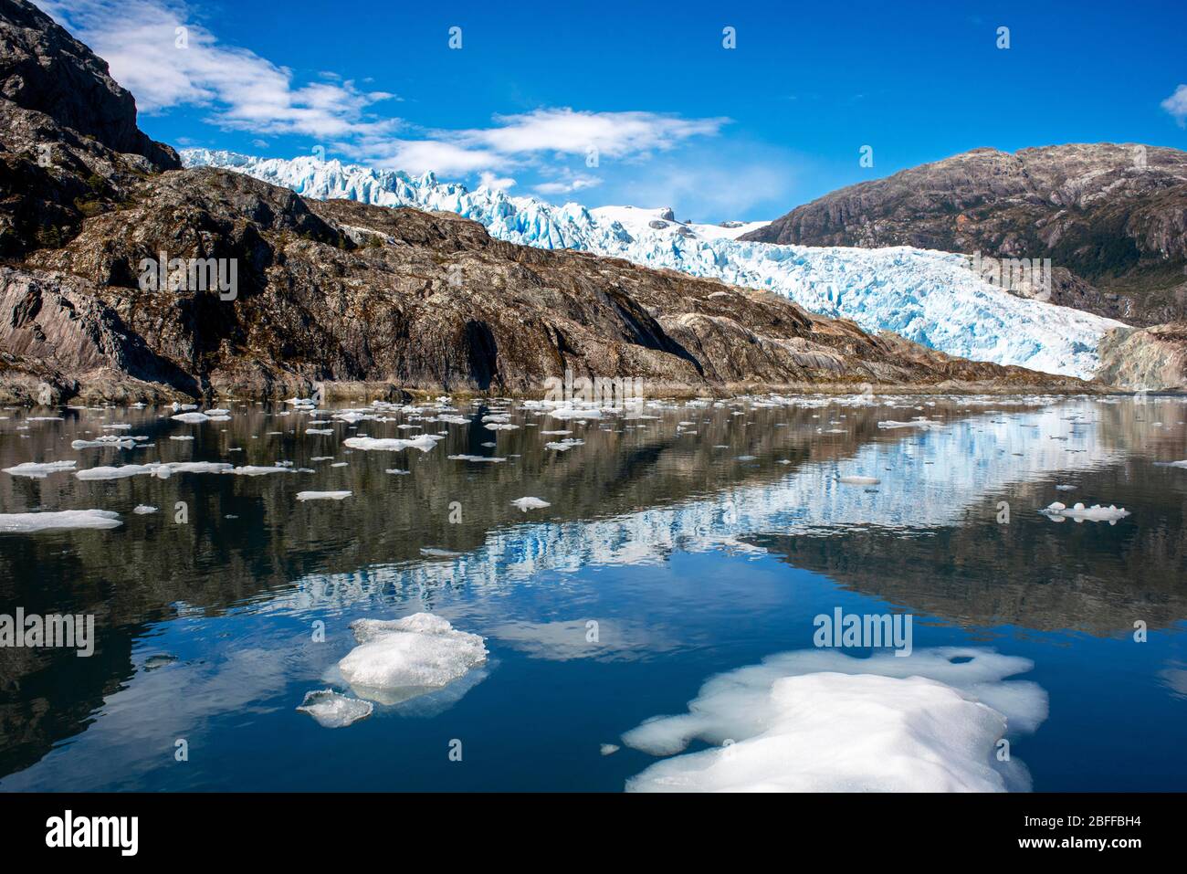 El Brujo Glacier On The Edge Of The Sarmiento Channel in Bernardo O ...
