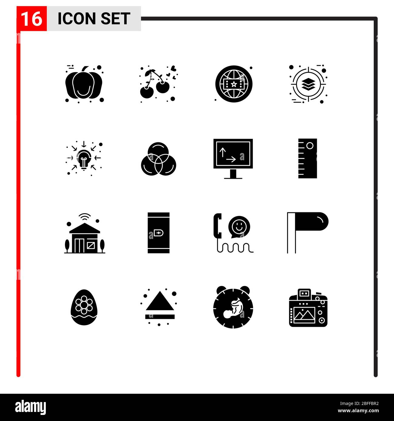 Stock Vector Icon Pack of 16 Line Signs and Symbols for ideas, product ...