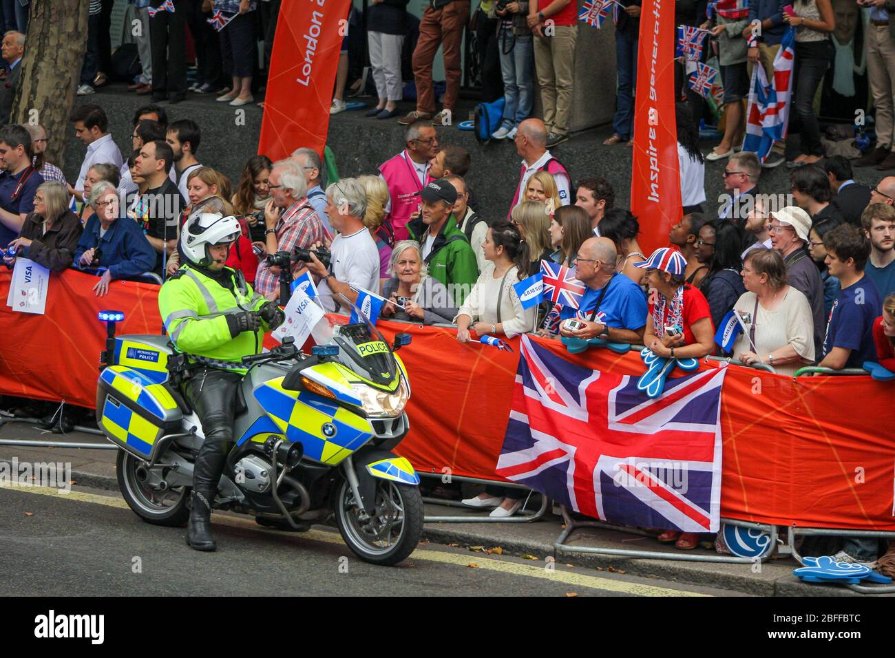 London, England - September 10 2012: Crowds line the streets of London ...