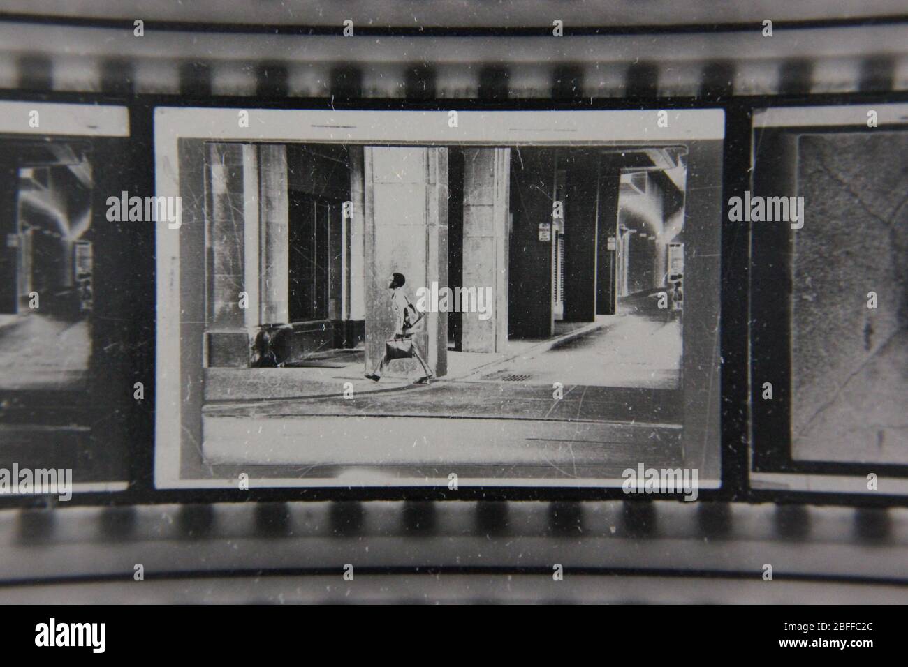 Fine 70s vintage extreme high contrast contact print photography of a ...