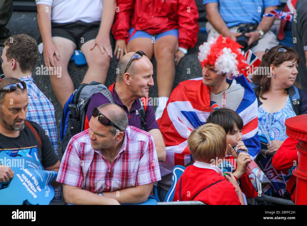 London, England - September 10 2012: Crowds line the streets of London ...
