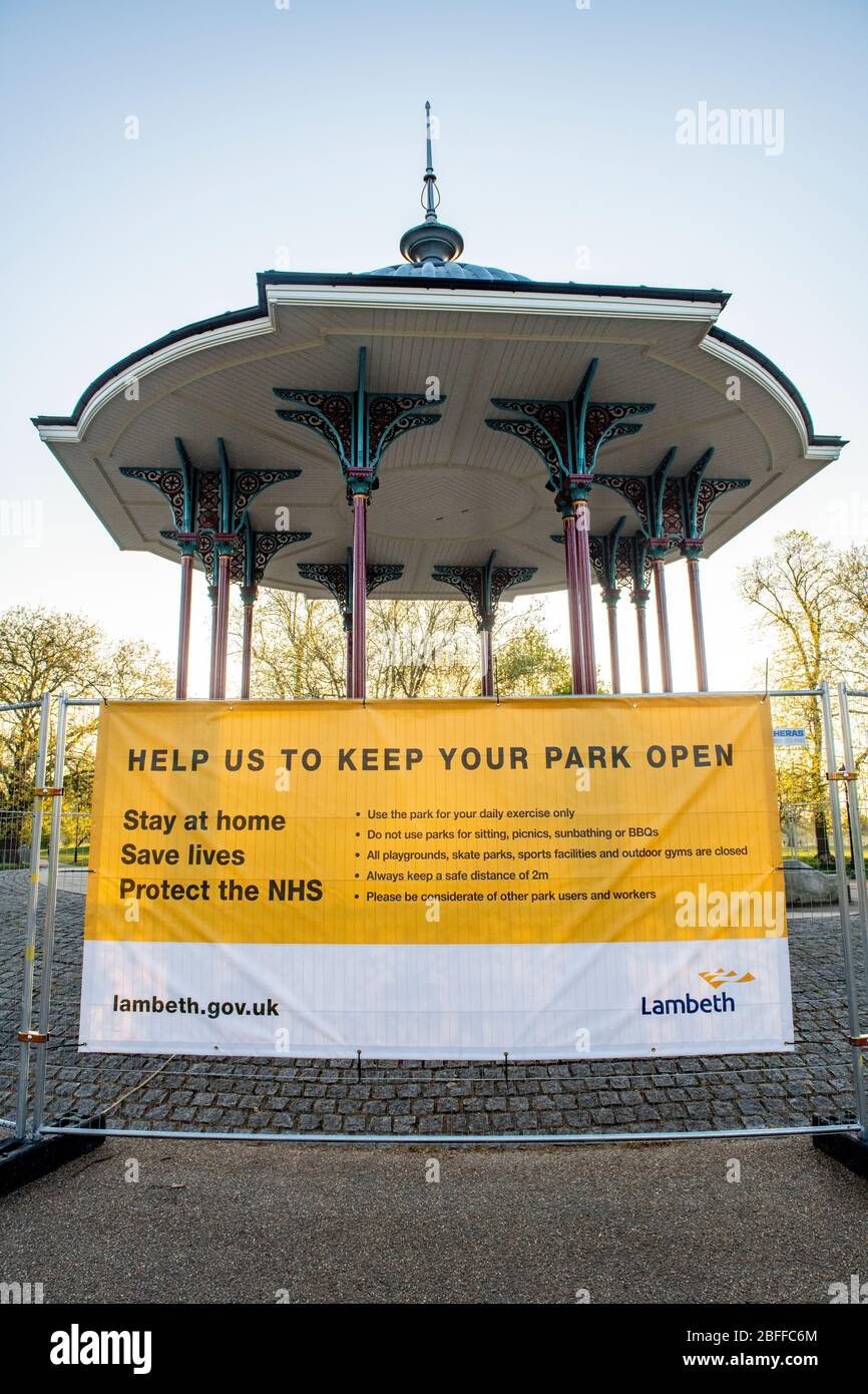 Council warning sign clapham common park hi-res stock photography and ...