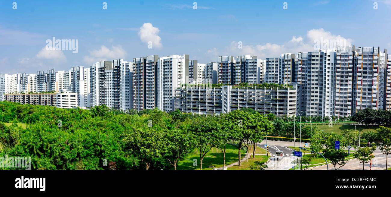 Panorama shot of Housing and Development Board or HDB Residential ...