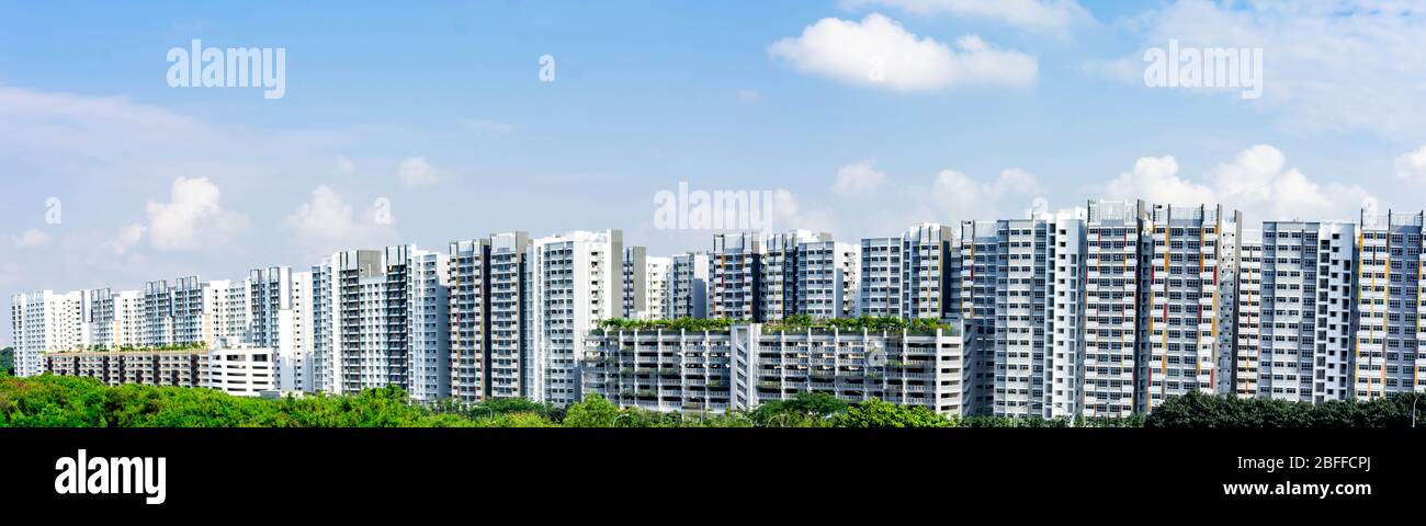 Panorama shot of Housing and Development Board or HDB Residential ...