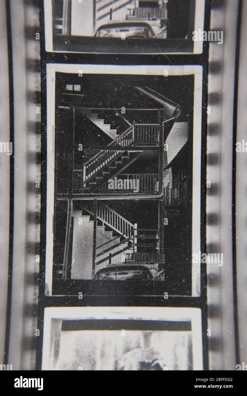 Fine 70s vintage extreme high contrast contact print photography of the ...