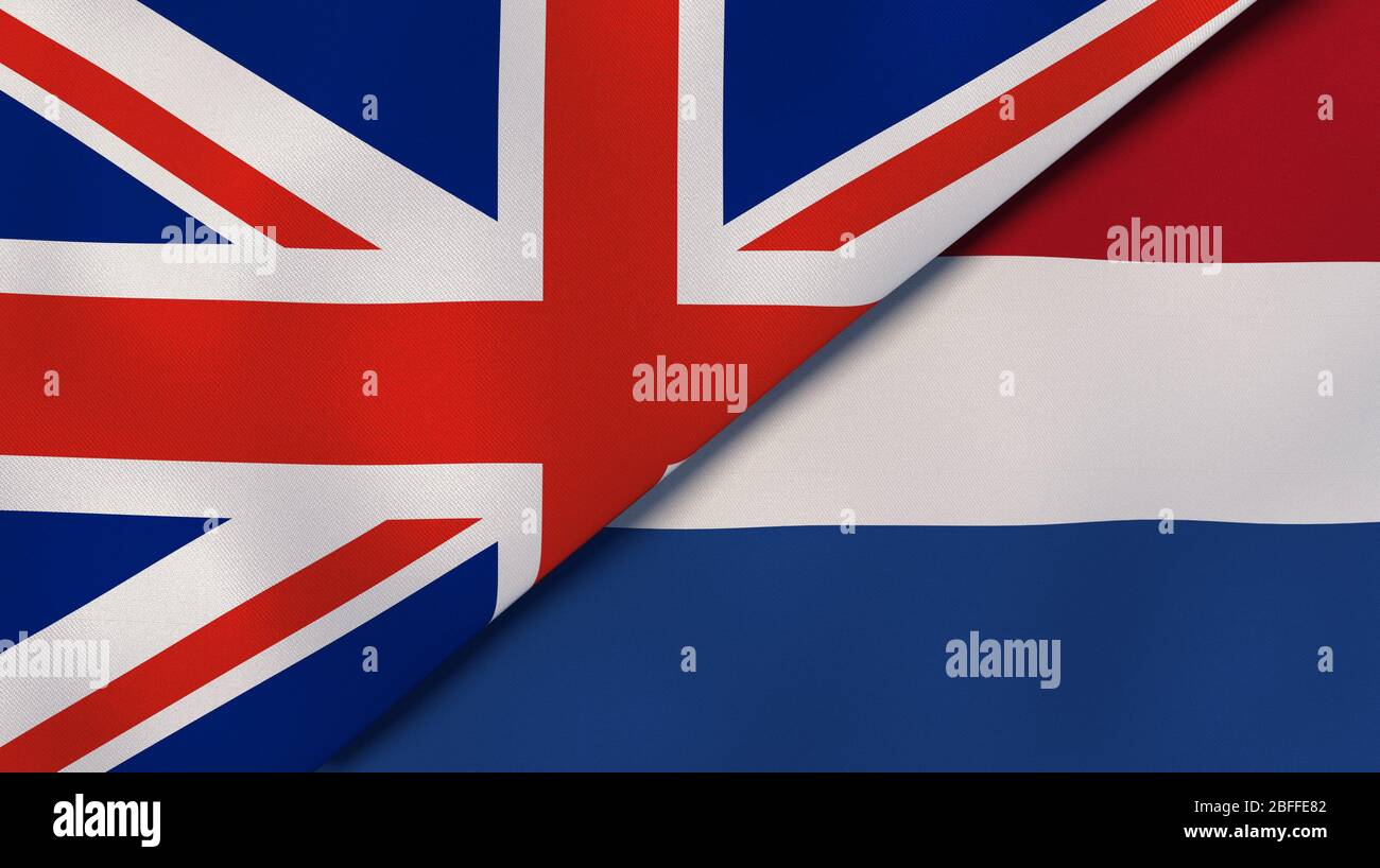 Two states flags of United Kingdom and Netherlands. High quality ...