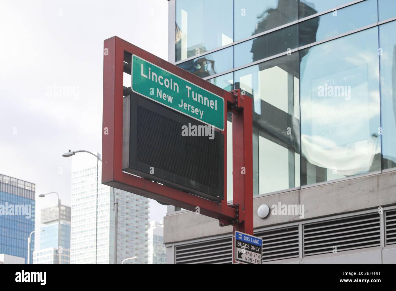 November 28, 2019, Manhattan NY: Street traffic sign of the Lincoln ...