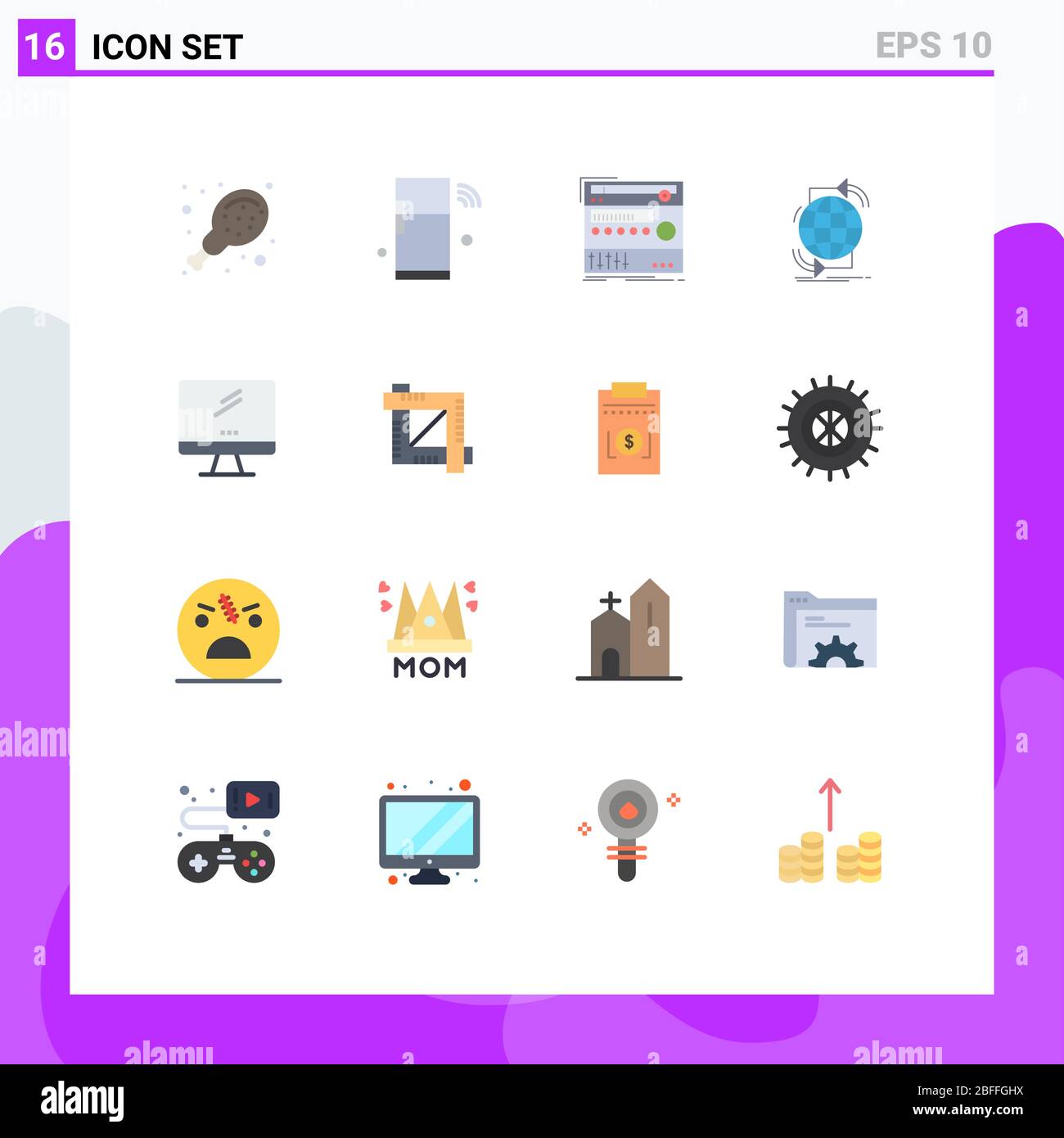 Stock Vector Icon Pack of 16 Line Signs and Symbols for web, internet ...