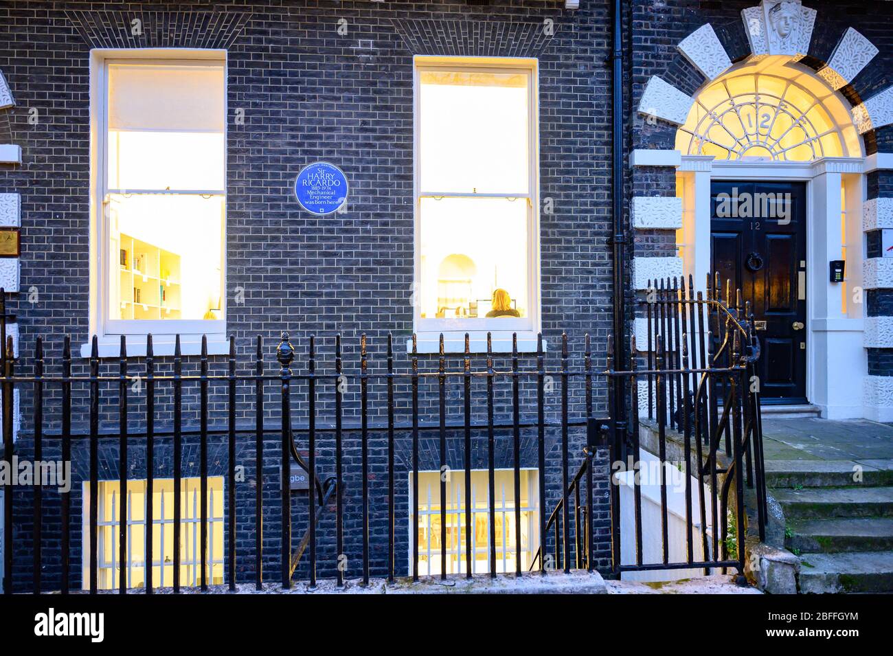 Harry Ricardo, 13 Bedford Square, London Stock Photo - Alamy