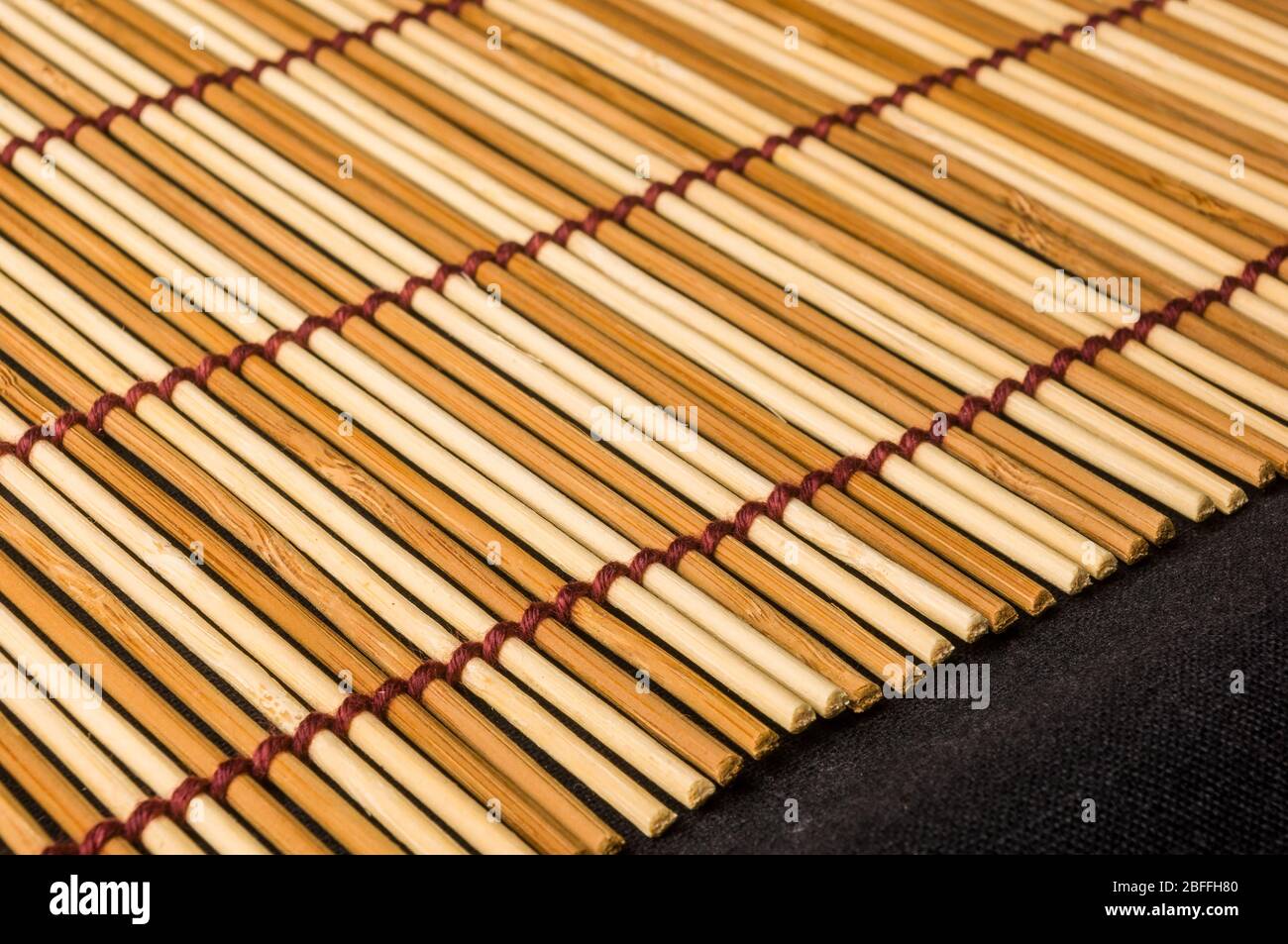 brown bamboo Mat - stand food, close-up, macro Stock Photo - Alamy