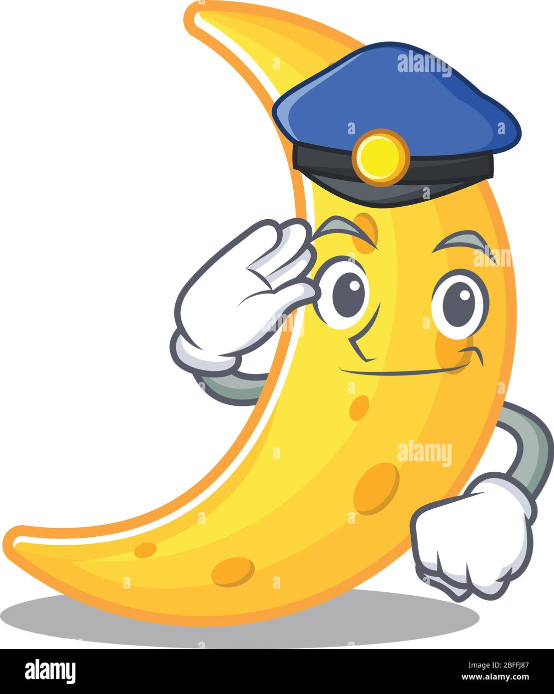 Police officer mascot design of crescent moon wearing a hat Stock ...