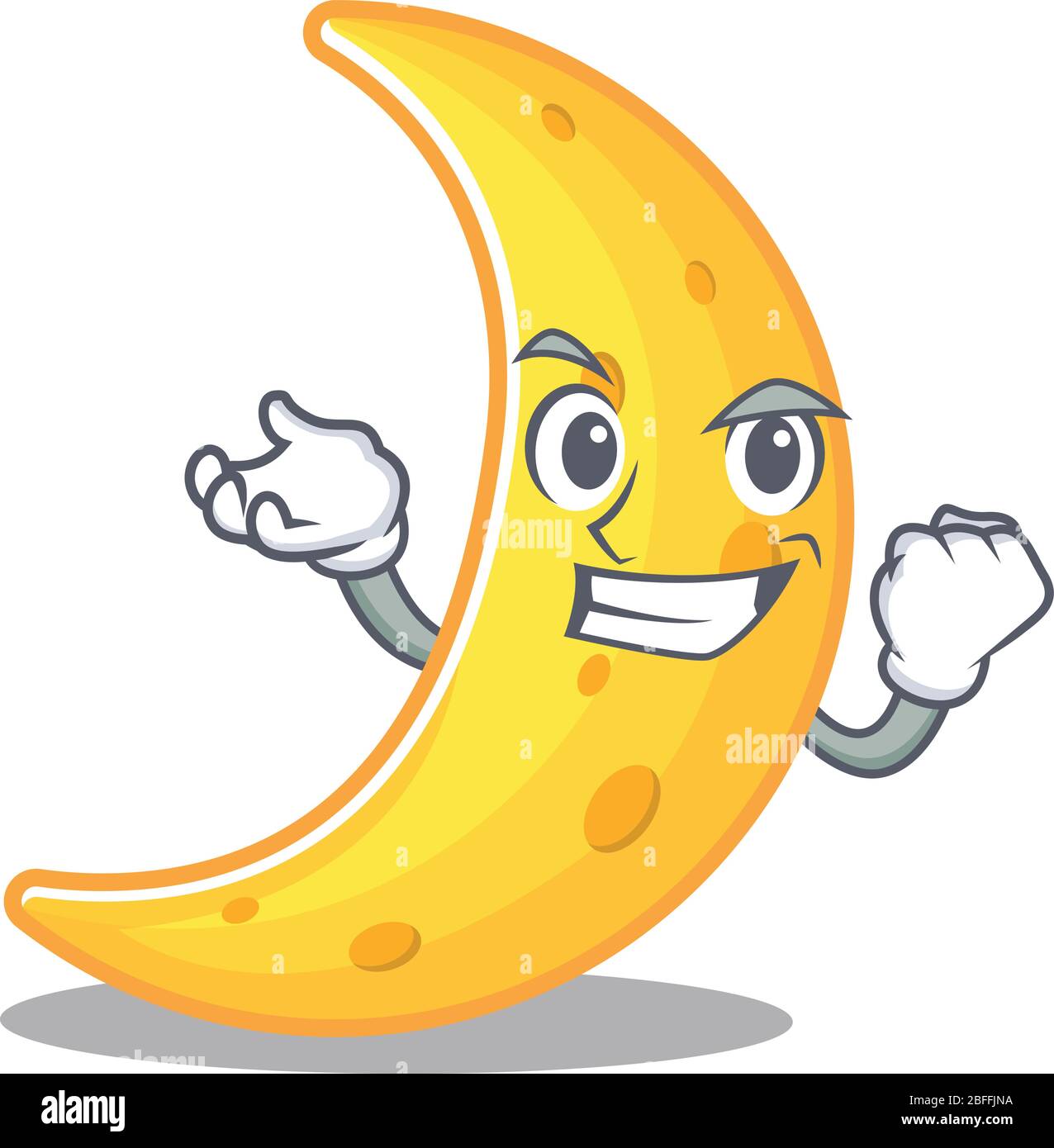 A dazzling crescent moon mascot design concept with happy face Stock ...