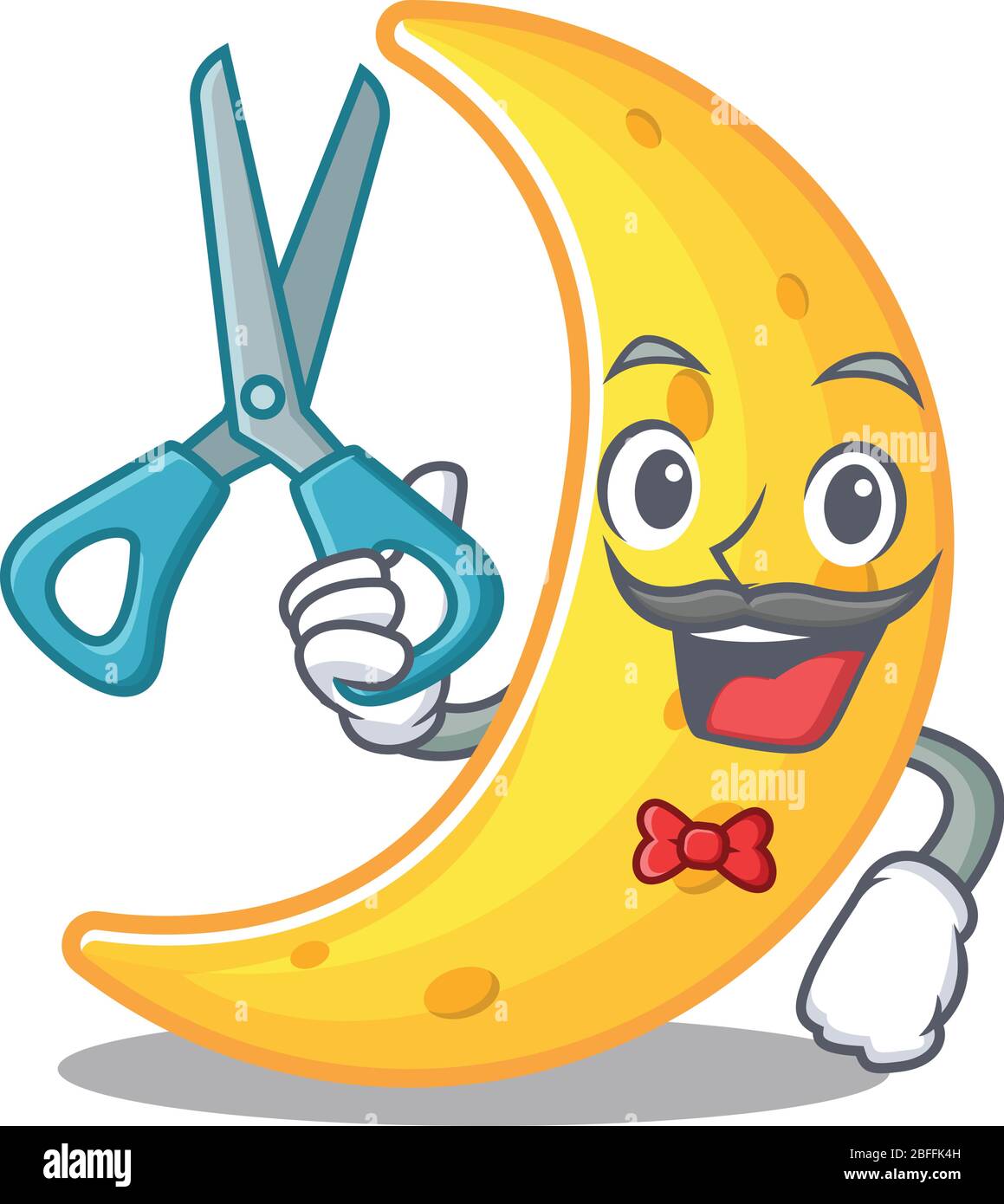 Sporty crescent moon cartoon character design with barber Stock Vector ...