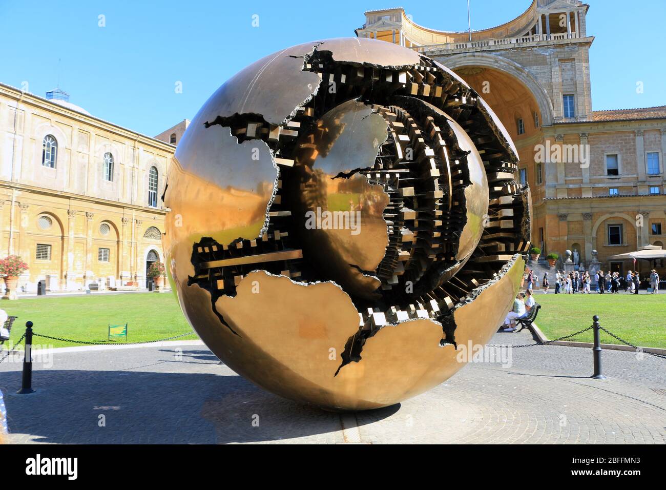 Sphere within sphere sculpture in Courtyard of the Pinecone at Vatican ...